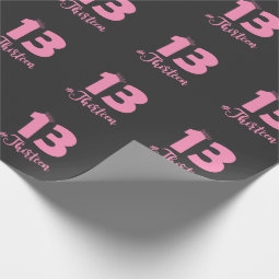 13th Birthday Thirteen Girl Boy Official Teenager Wrapping Paper | Zazzle