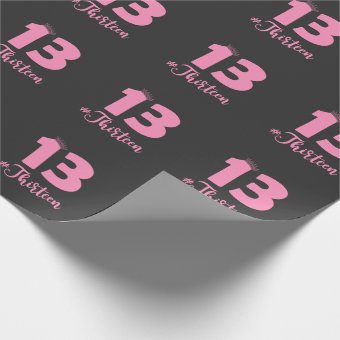 13th Birthday Thirteen Girl Boy Official Teenager Wrapping Paper | Zazzle