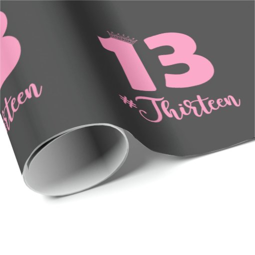 13th Birthday Thirteen Girl Boy Official Teenager Wrapping Paper | Zazzle