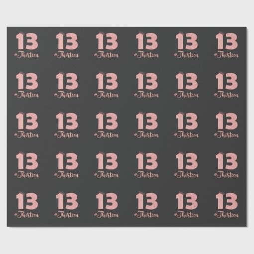 13th Birthday Thirteen Girl Boy Official Teenager Wrapping Paper | Zazzle