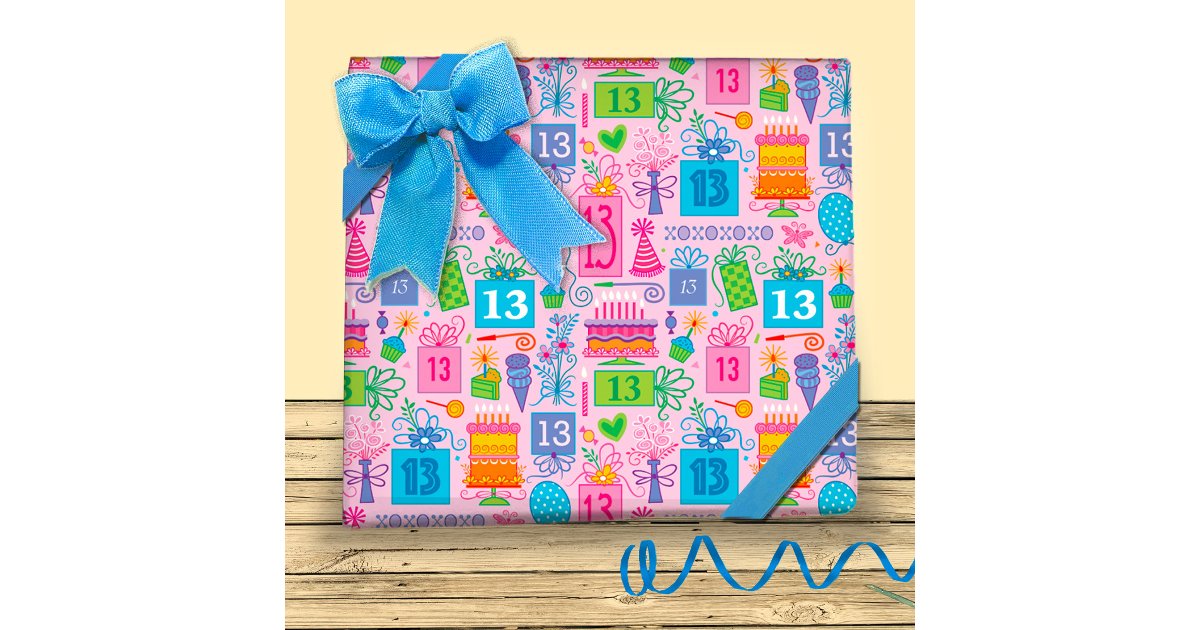13th Birthday Wrapping Paper Sheets | Zazzle