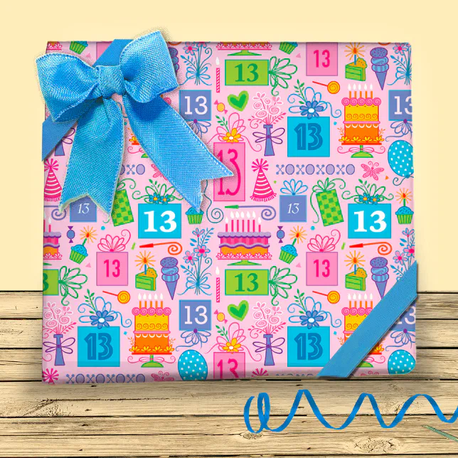 13th Birthday Wrapping Paper Sheets | Zazzle