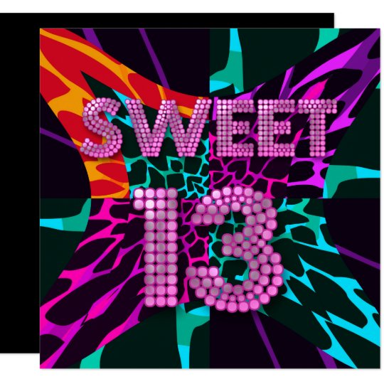 13th Sweet 13 Birthday Party Mixed Animal Print Invitation | Zazzle.com