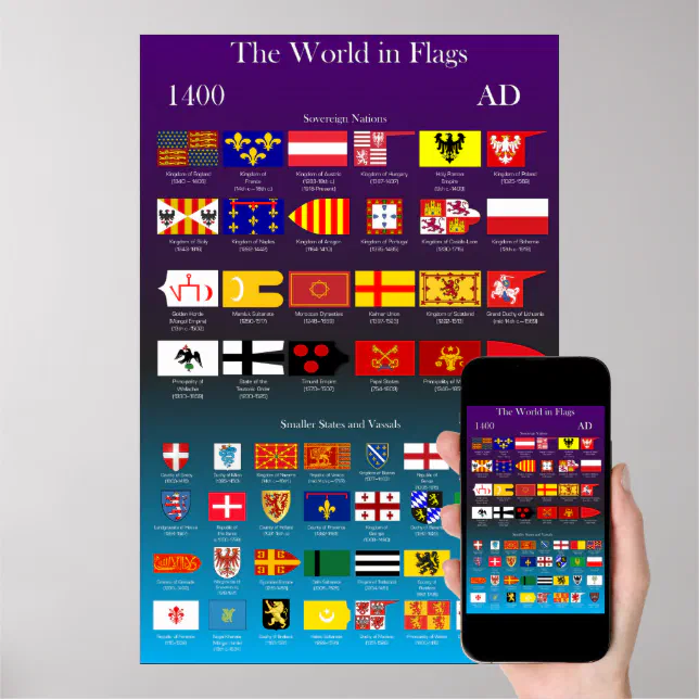 1400 AD Flags of the World Poster | Zazzle