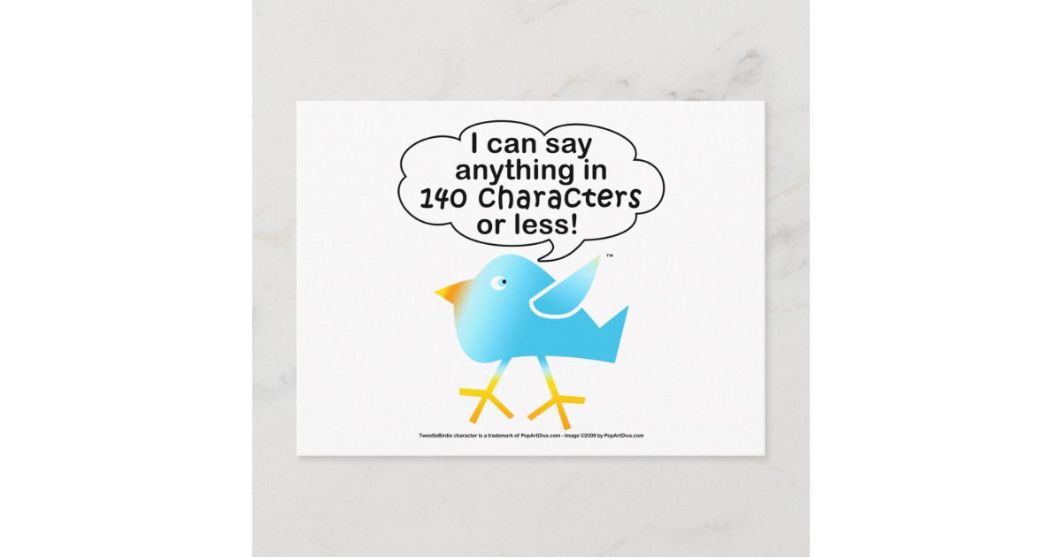 140 CHARACTERS Postcard | Zazzle