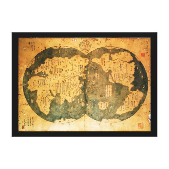 1418 Chinese World Map by Gavin Menzies Canvas Print | Zazzle.com