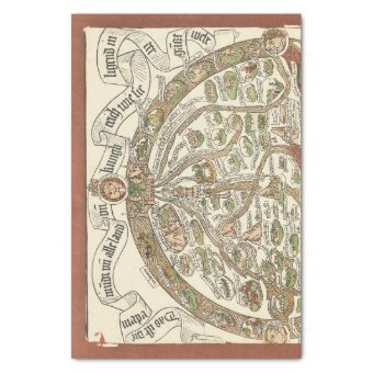 1480 Woodcut World Map Tissue Paper | Zazzle