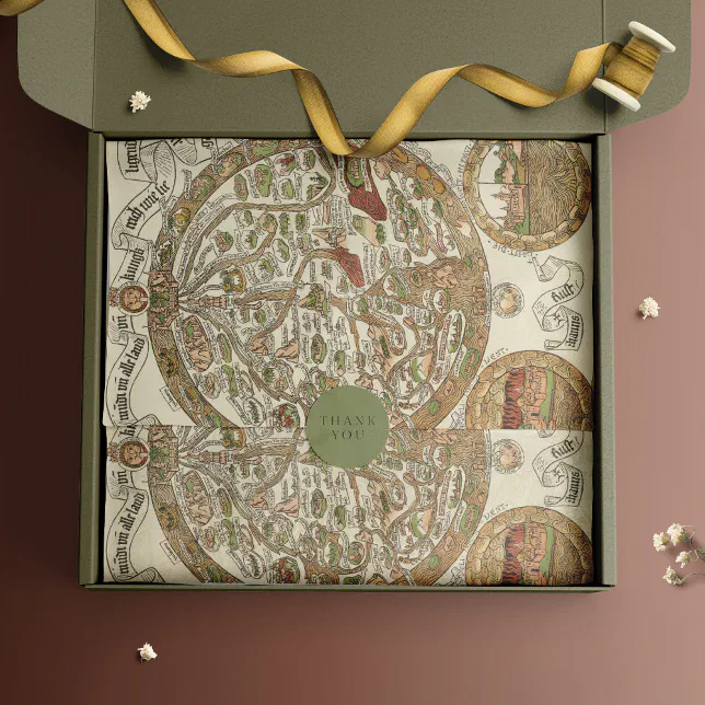 1480 Woodcut World Map Tissue Paper | Zazzle