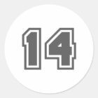 Number 14 Football Sticker. Oval Sticker | Zazzle.com