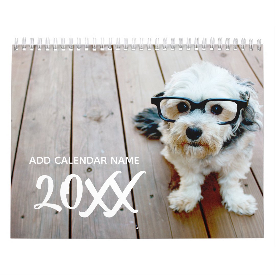14 Photo - Full Coverage Whimsical Type Calendar | Zazzle