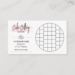 14" Round Birthday Cake Serving Guide 2x2 Portions Enclosure Card | Zazzle