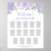 14 Table Lavender Floral Wedding Seating Chart | Zazzle