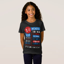 14 Years Of Being Awesome - 14th Birthday Gift Tee | Zazzle