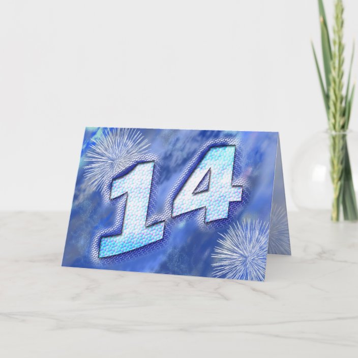 14th birthday card with fireworks | Zazzle.com