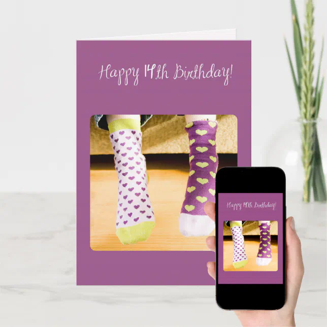 14th Birthday Crazy Socks Card | Zazzle