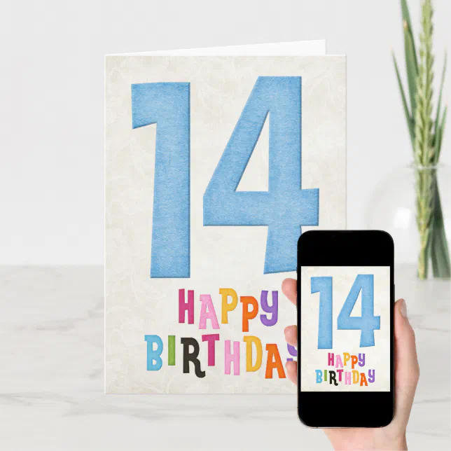 14th Birthday Happy Birthday Card Design 4 | Zazzle