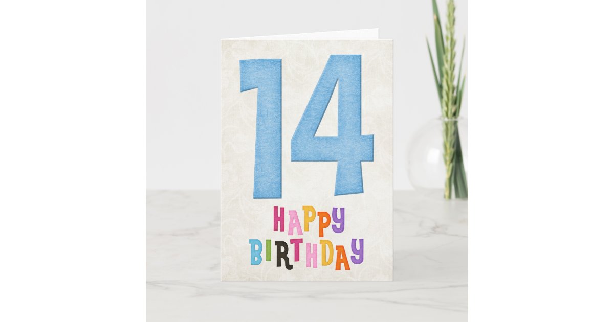 14th Birthday Happy Birthday Card Design 4 | Zazzle
