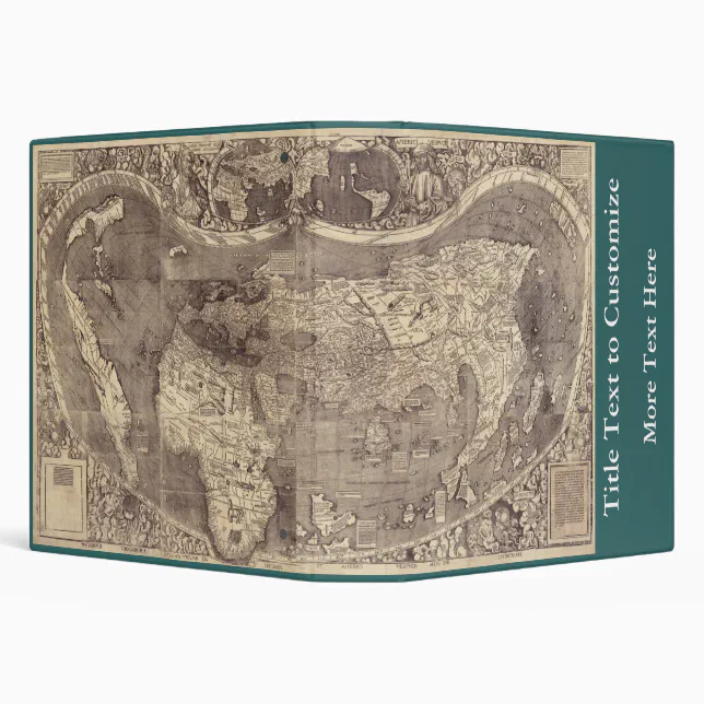 1507 Martin Waldseemuller World Map Binder | Zazzle