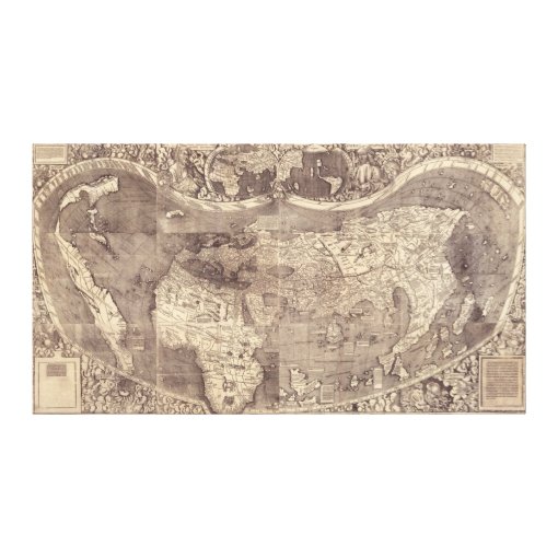 1507 Martin Waldseemuller World Map Canvas Print | Zazzle
