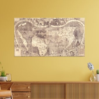 1507 Martin Waldseemuller World Map Canvas Print | Zazzle