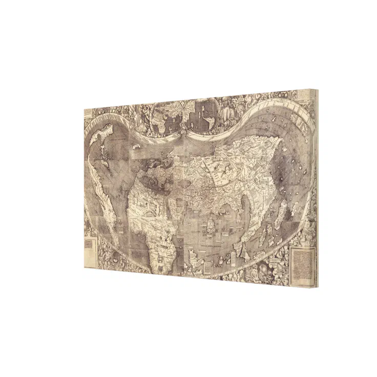 1507 Martin Waldseemuller World Map Canvas Print | Zazzle