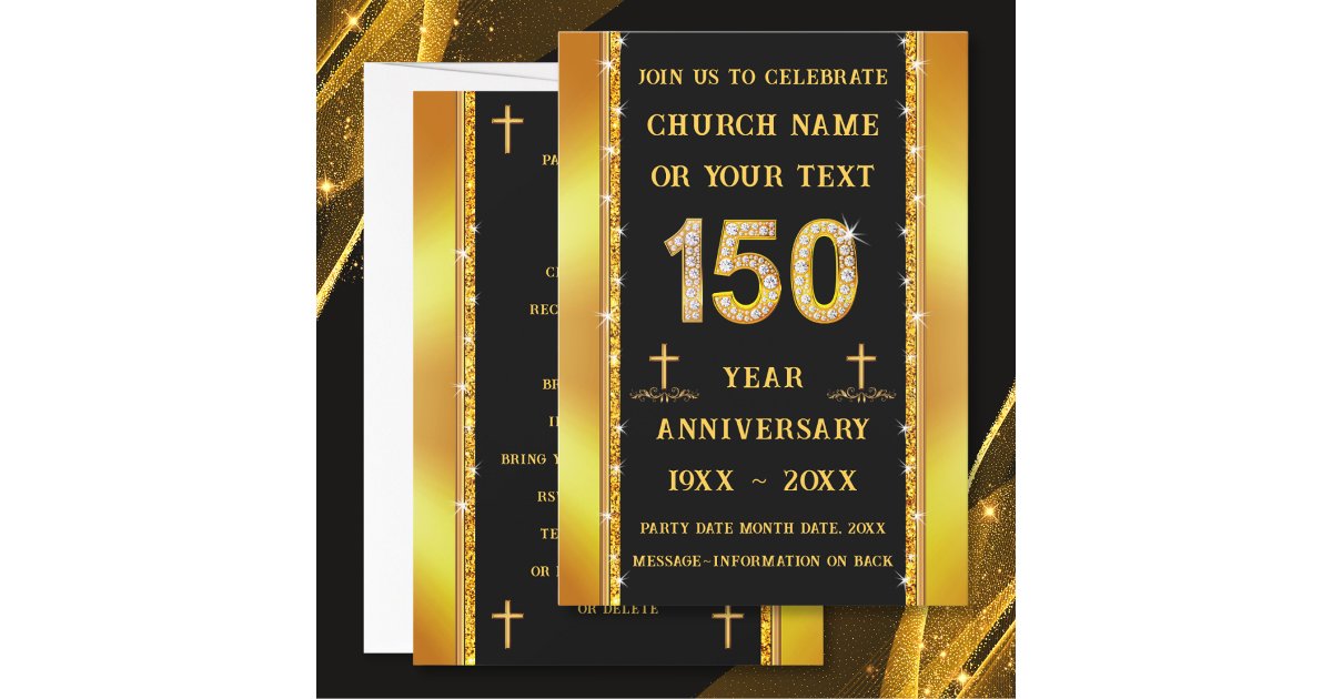 150th Church Anniversary Celebration Ideas, 150th Invitation | Zazzle