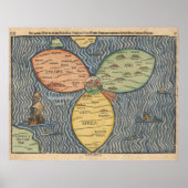 1581 World Map Poster | Zazzle