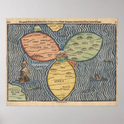 1581 World Map Poster | Zazzle