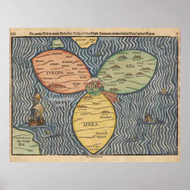 1581 World Map Poster | Zazzle