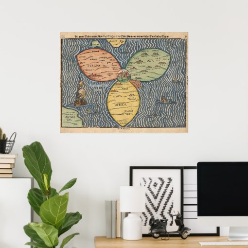 1581 World Map Poster | Zazzle