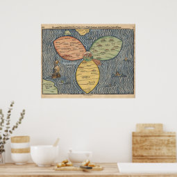 1581 World Map Poster | Zazzle