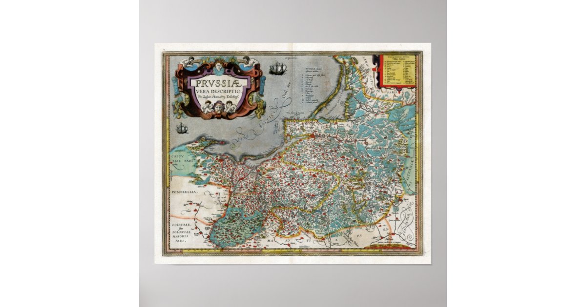 1584 Prussia Map Poster | Zazzle