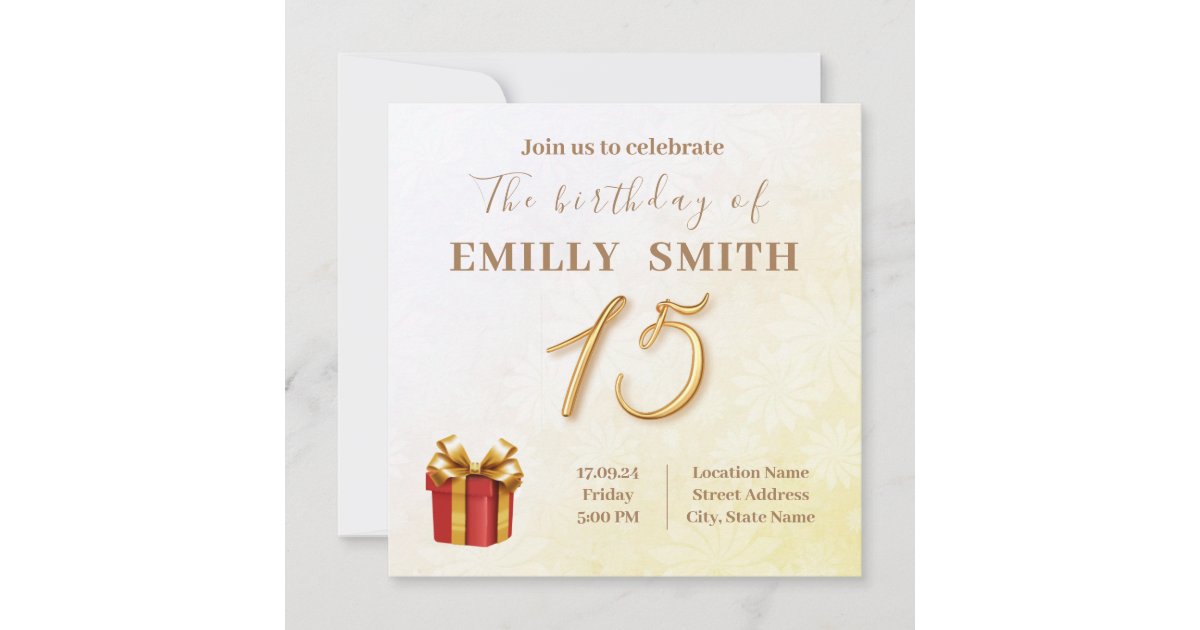 15 Birthday Invintation Invitation | Zazzle
