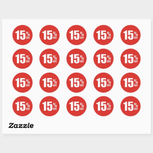 15% Fifteen Percent OFF Discount Sale Sticker | Zazzle