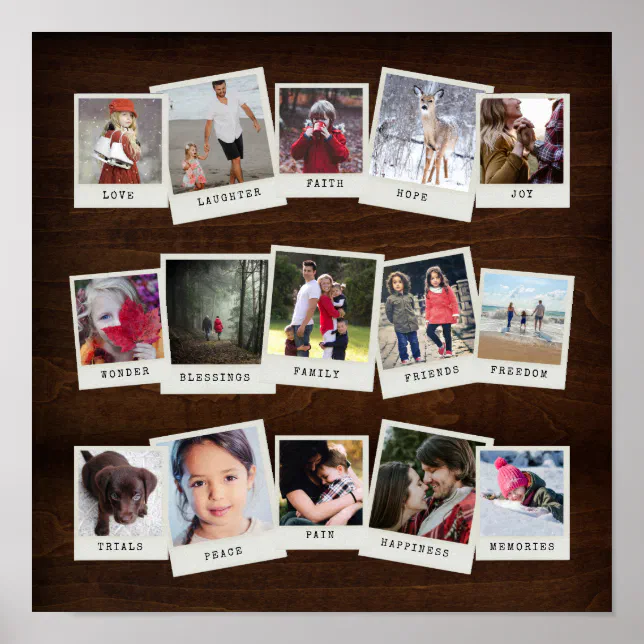 15 Instant Film Photos Photo Gift Collage Poster | Zazzle