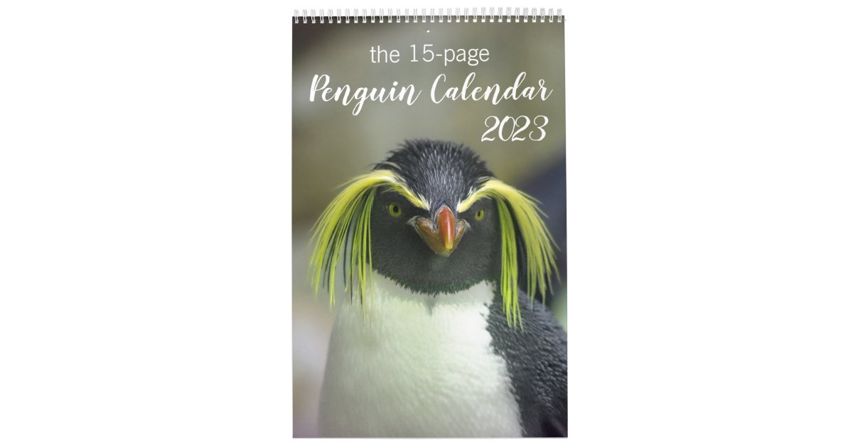 15-Month Penguin Calendar with Descriptions 2025 | Zazzle