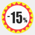 Powerful 15% OFF SALE Sign | Gold Classic Round Sticker | Zazzle.com