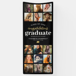 15 Photo Vertical Graduation Party Banner | Zazzle