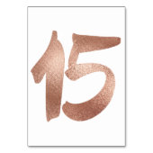 15 Table Number White Metallic Pink Rose Gold Table Number | Zazzle