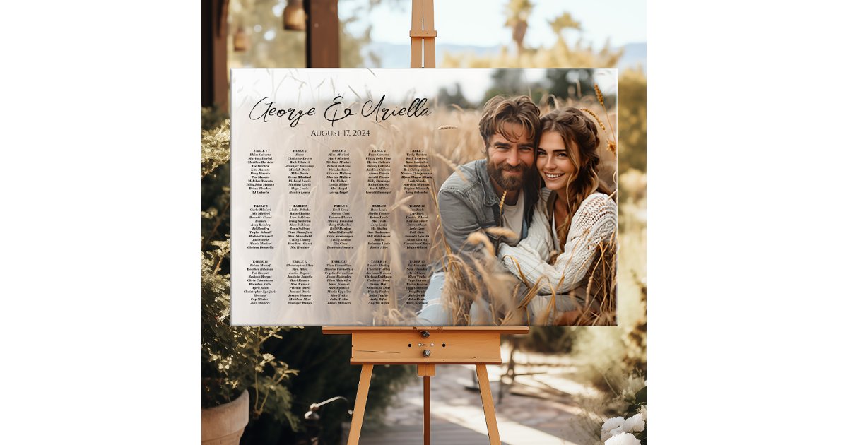 15 tables wedding photo seating chart | Zazzle