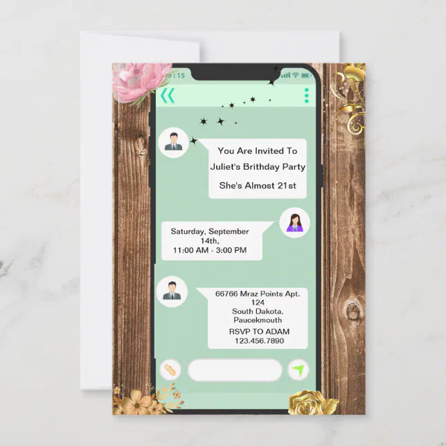 15th 18th 14th 11th 20th 21st Cell Phone Birthday Invitation | Zazzle