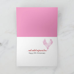 15th Anniversary Shoestring Heart and Sneakers Card | Zazzle