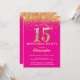 15th Birthday Hot Pink and Gold Glitter Confetti Invitation | Zazzle