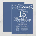 15th Birthday Invitation Blue | Zazzle