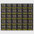 15th Birthday: Name & Faux Wood Grain Pattern "15" Wrapping Paper | Zazzle