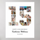 15th Birthday Number 15 Custom Photo Collage Poster | Zazzle