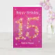 15th Birthday - Number 15 in Stars - Pink - Age 15 Card | Zazzle