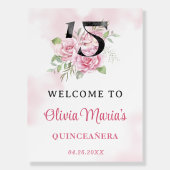 15th Birthday Quinceanera Floral Welcome Sign | Zazzle