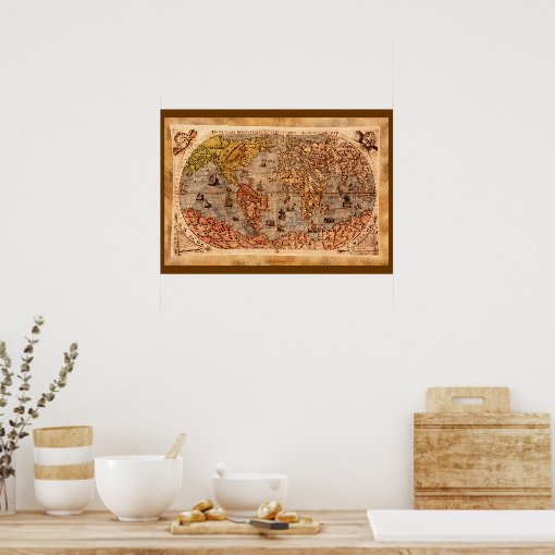 15th Century Old World Map Art Poster | Zazzle
