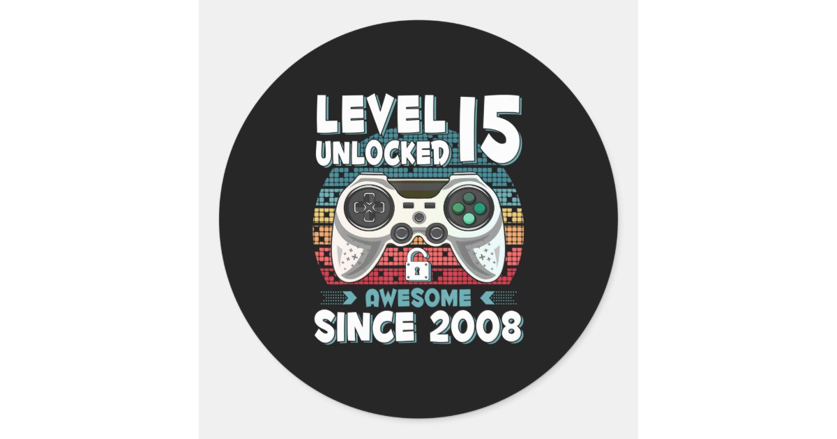 15yr BDay Son Boy Fun Gamer 15th 15 Year Old Birth Classic Round ...